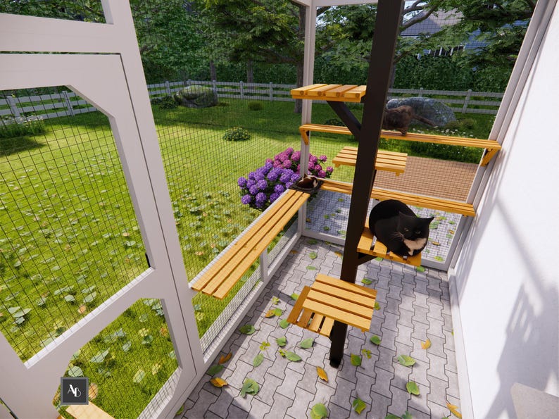 DIY Window Catio Plans Outdoor Cat House Plan Catio Cat House Plans DIY ...