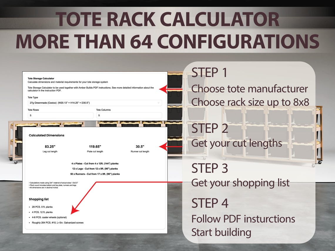 HDX 27 Gallon Tote Rack Plans PDF | DIY Garage Storage Organizer | Step ...