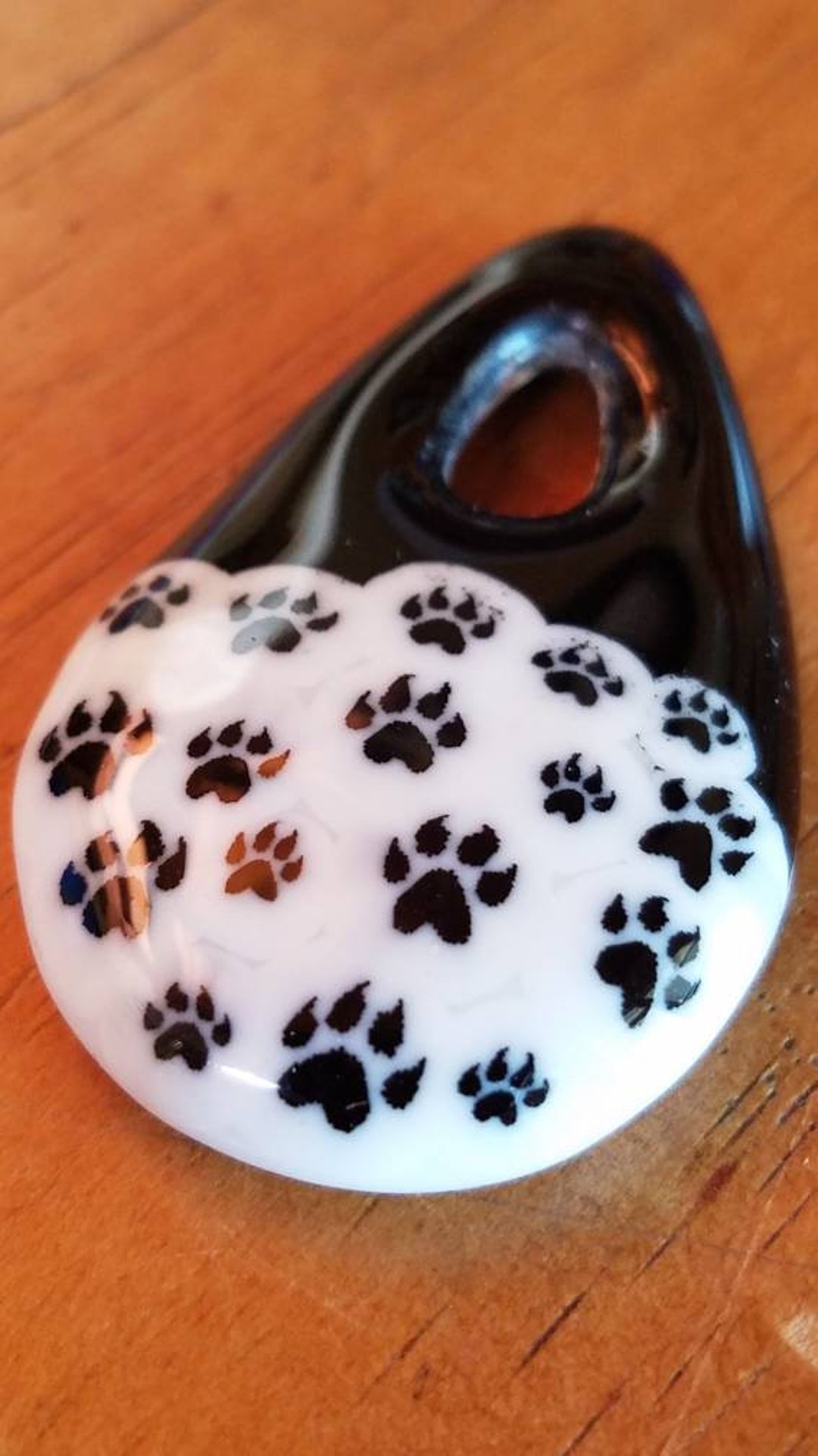 Fantastic and FUN Paw Print Glass Pendant Harrach 192 - Etsy