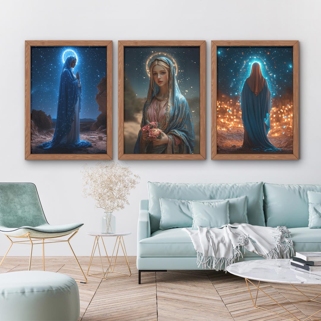 Celestial Virgin Mary Poster Set of 3 - Digital Download Catholic Wall ...
