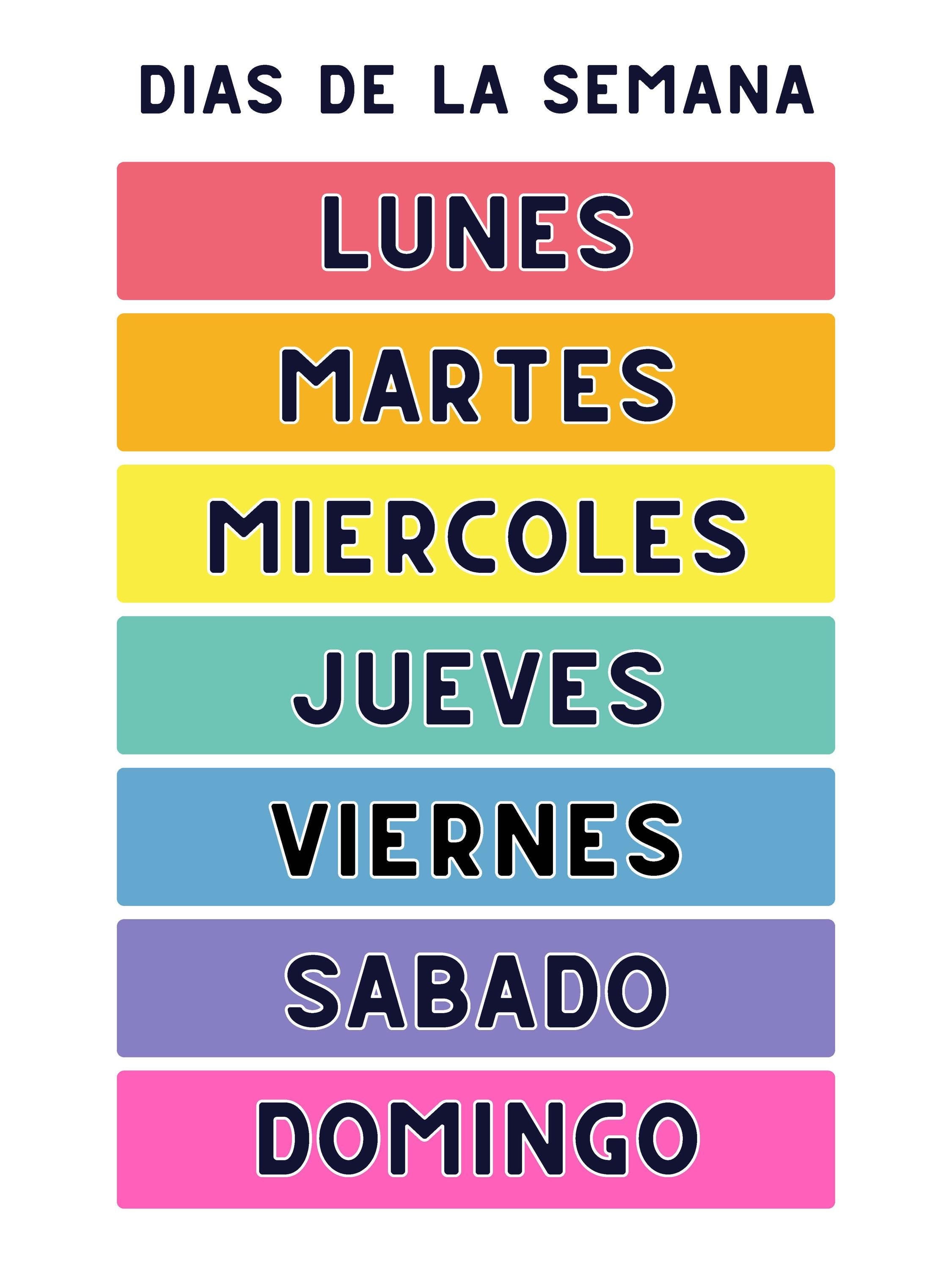 Dias De La Semana/ Days of the Week - Etsy