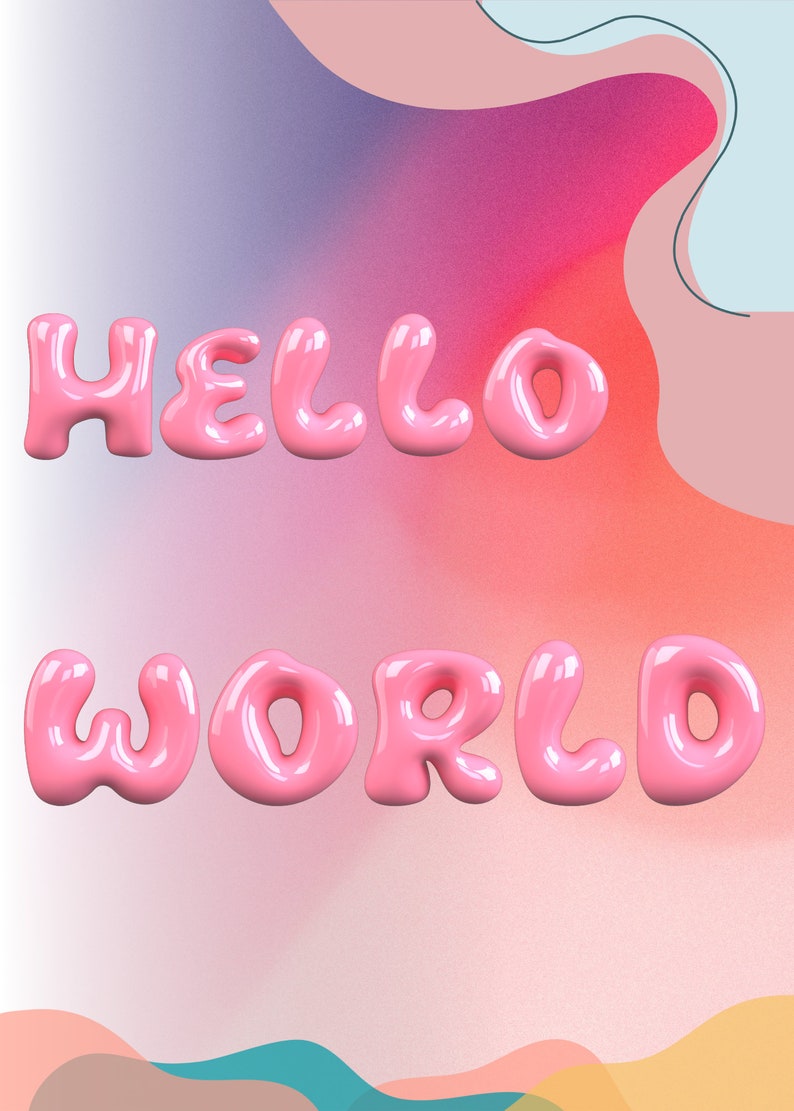 Hello World Digital Print Wall Art - Etsy