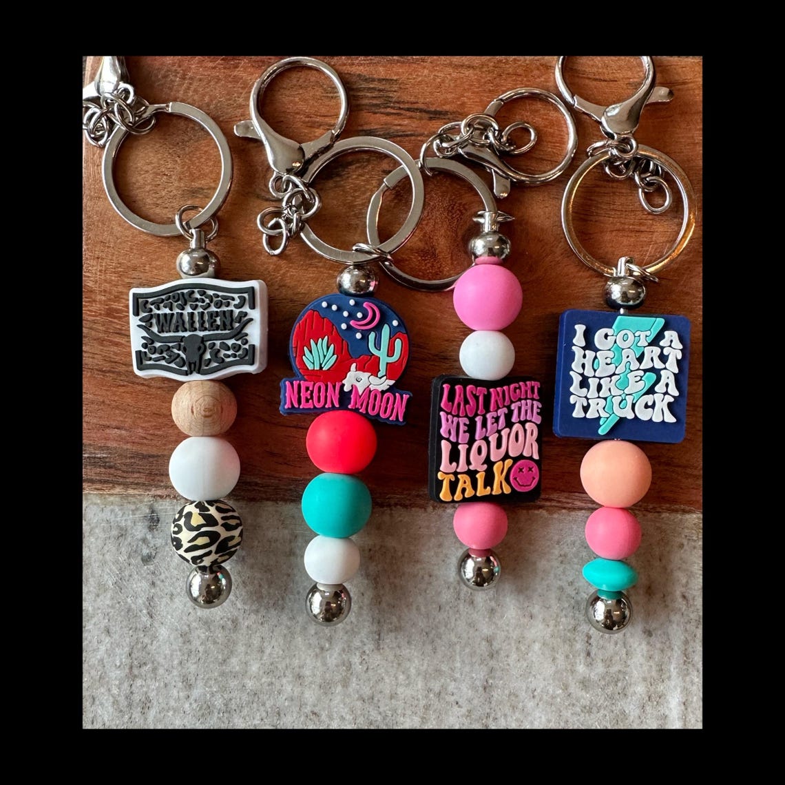 Silicone Beaded Keychains/country/keychains/zipper Pull/purse/silicone ...