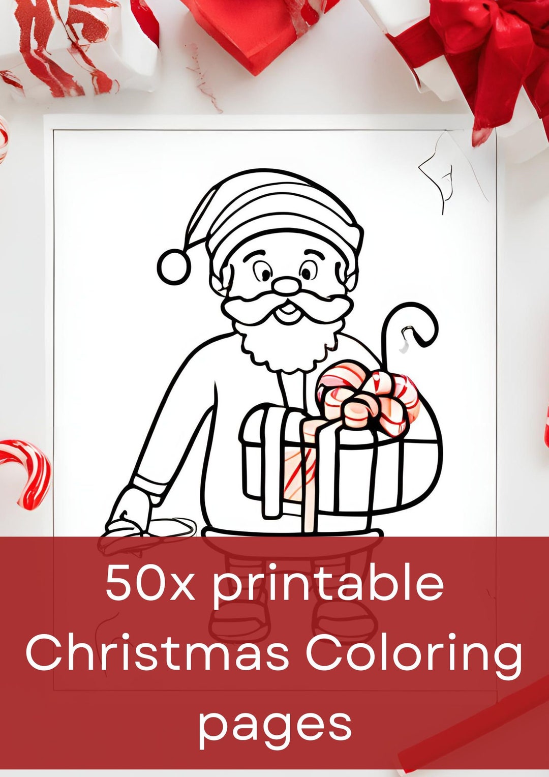 50 Printable Coloring Pages for Christmas Coloring Book Christmas Kids ...