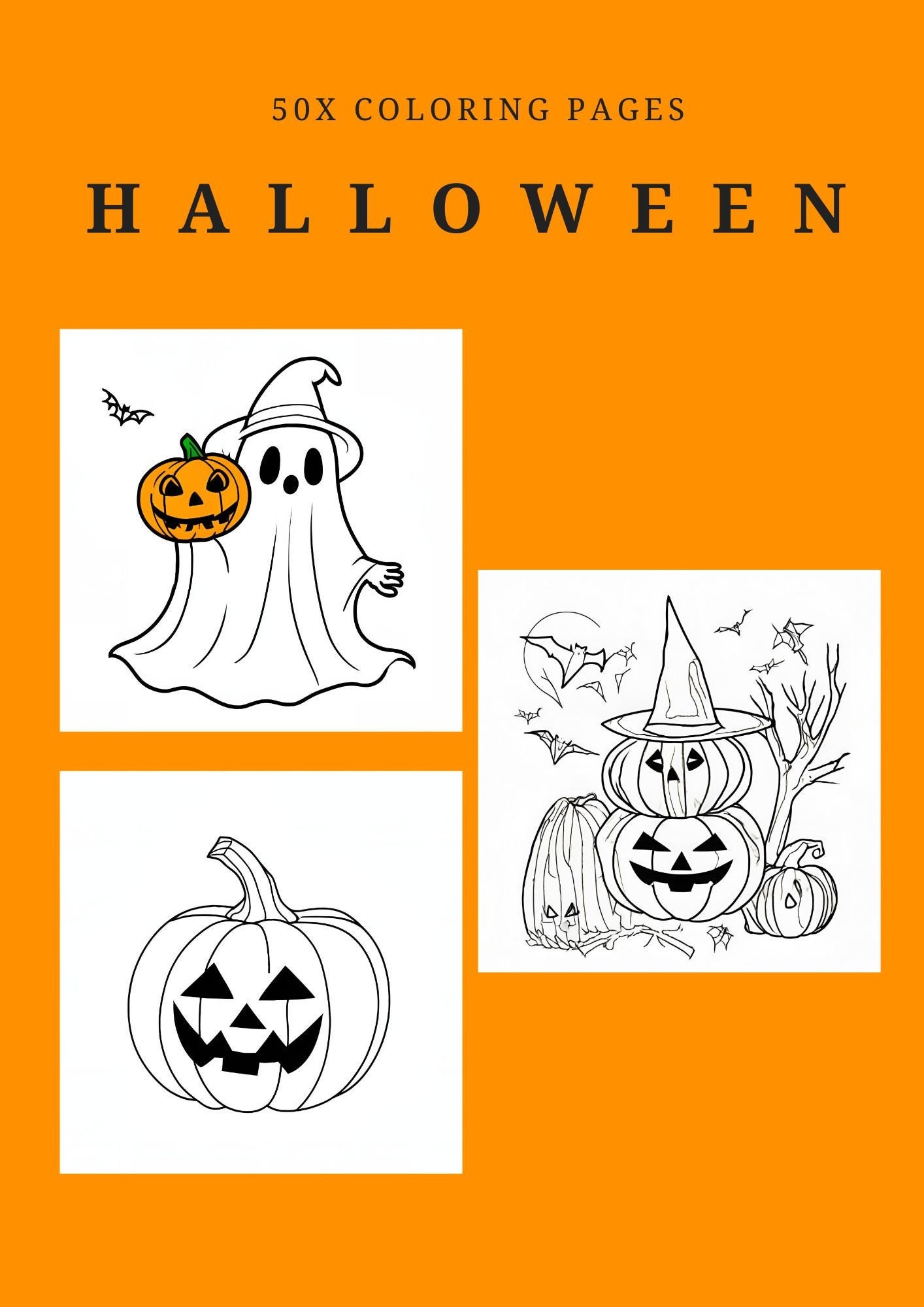 50 Printable Coloring Pages Halloween Coloring Book Coloring Pages Kids ...