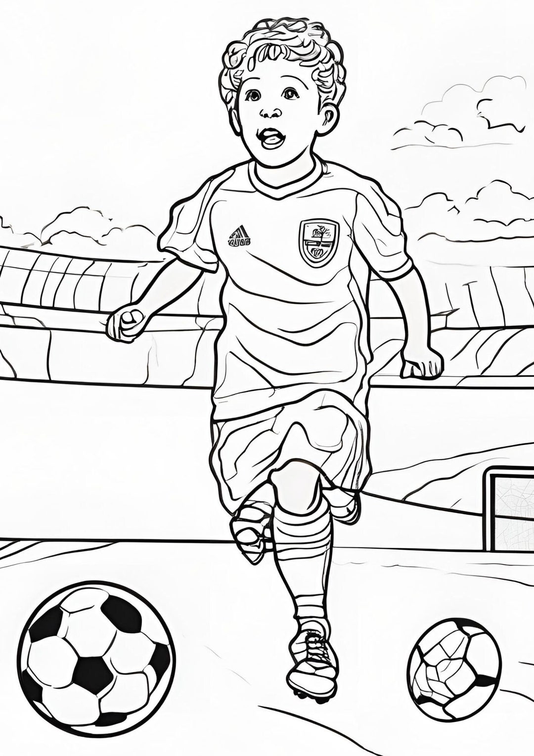 10x Printable Coloring Pages Soccer for Kids Coloring Pages Football ...