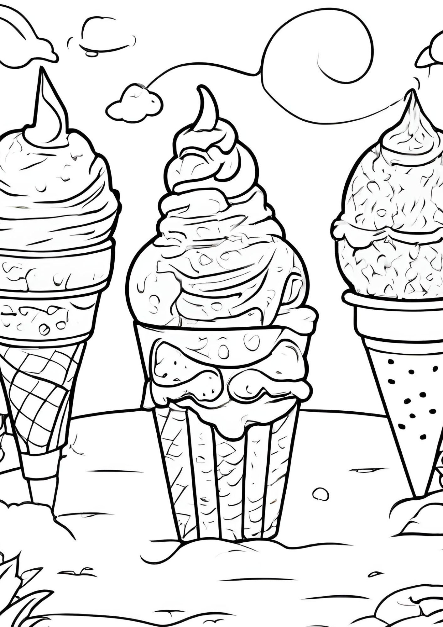 10x Printable Summer Icecream Coloring Pages Summer Coloring Pages Kids ...