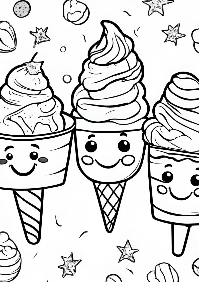 15 Printable Coloring Pages Ice Cream Summer Coloring Pages Kids Ice ...