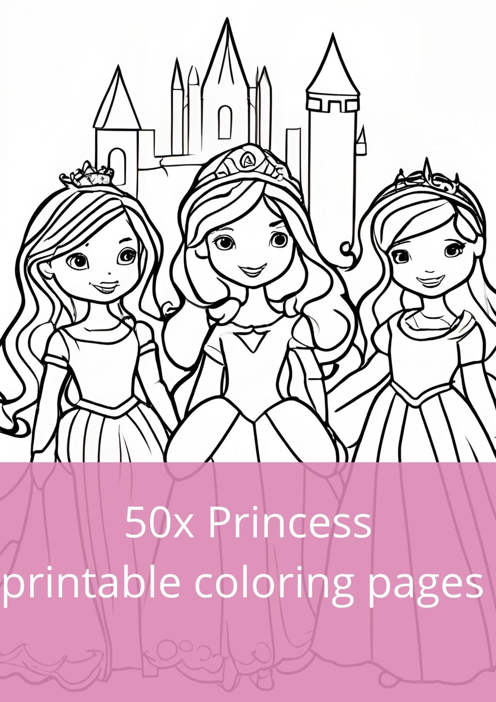 50 Coloring Pages Princess Printable Coloring Pages for Kids Princess ...