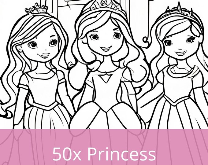 50 Coloring Pages Princess Printable Coloring Pages for Kids Princess ...