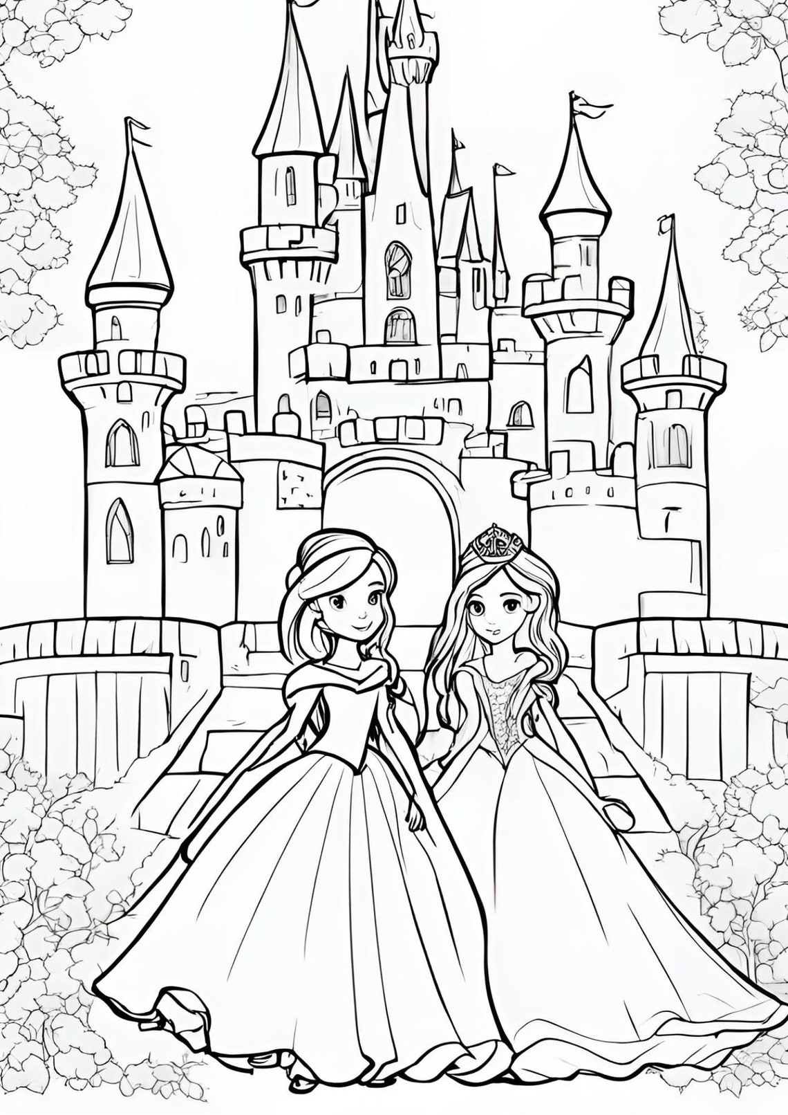 15x Printable Coloring Pages Princess and Castle Coloring Pages Kids ...