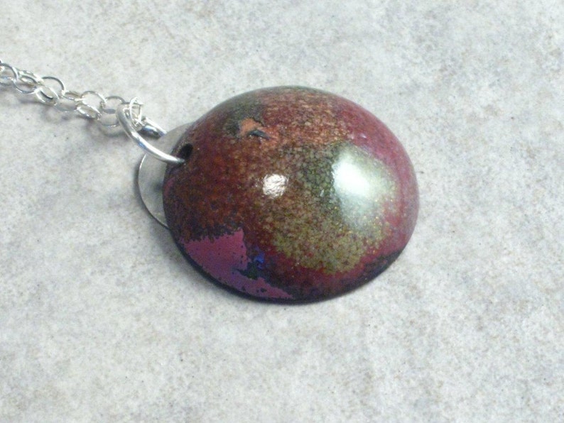 Tree Froggy Enameled Copper Disc Necklace - Etsy