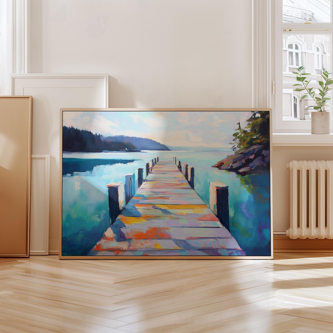 Dock Art Print | Summer Lake Print | Lake House Sign | Lake Scene Art ...