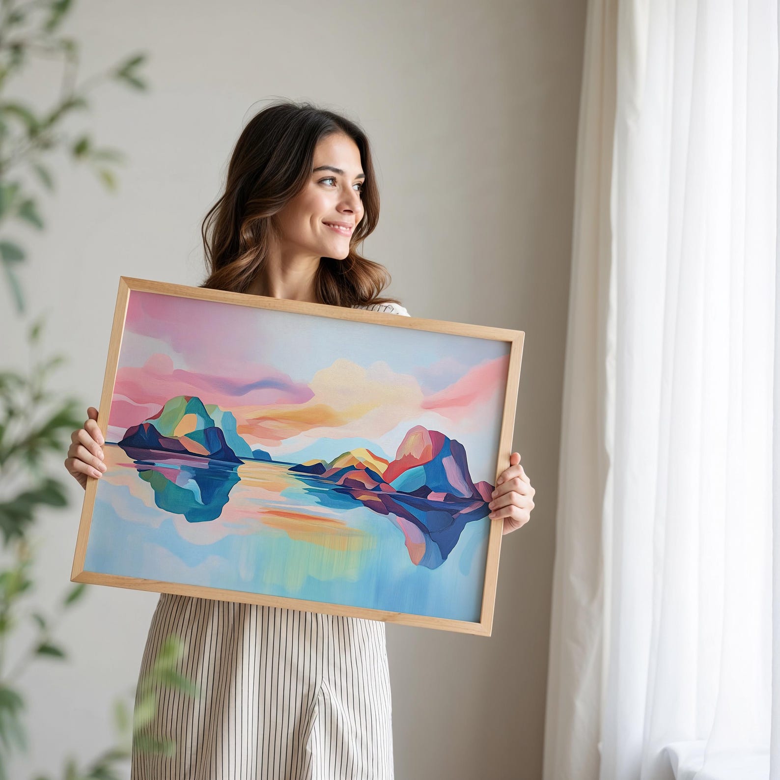 Abstract Pastel Island Print | Printable Colorful Wall Art ...