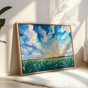 Corn Field Art Print | Country Art | Modern Colorful Farmhouse Print ...