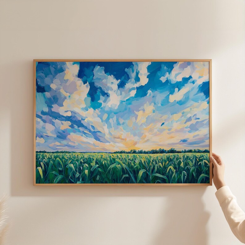 Corn Field Art Print | Country Art | Modern Colorful Farmhouse Print ...