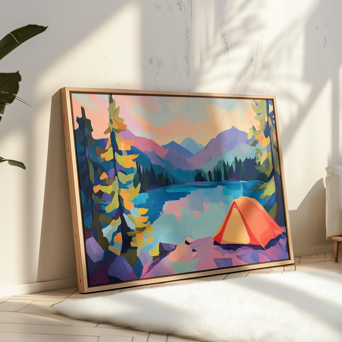 Camping Scene Art Print | Outdoorsy Print | Hiking Poster | Printable ...