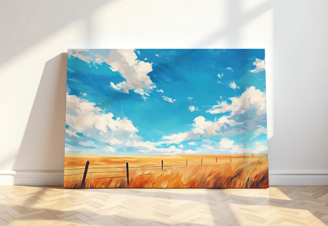 Prairie Sky Art Print | Printable Landscape Art | Colorful Farmhouse ...