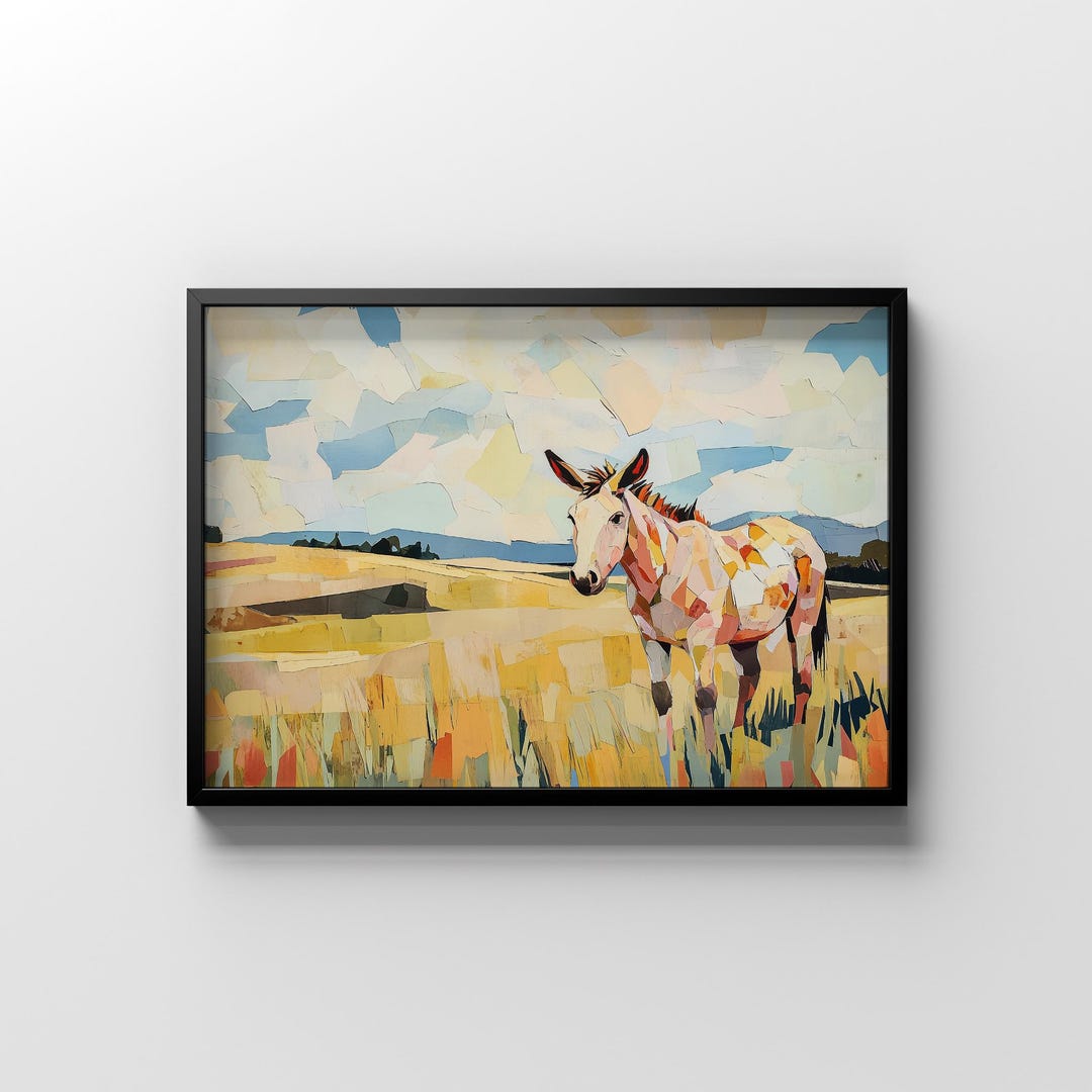 Mule Art Print | Country Field Print | Farm Scene Wall Art | Printable ...