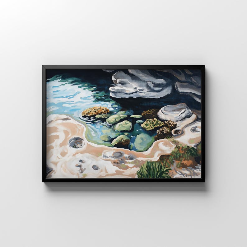 Tide Pool Art Print | Ocean Seaside Rock Pool Print | Vancouver Island ...