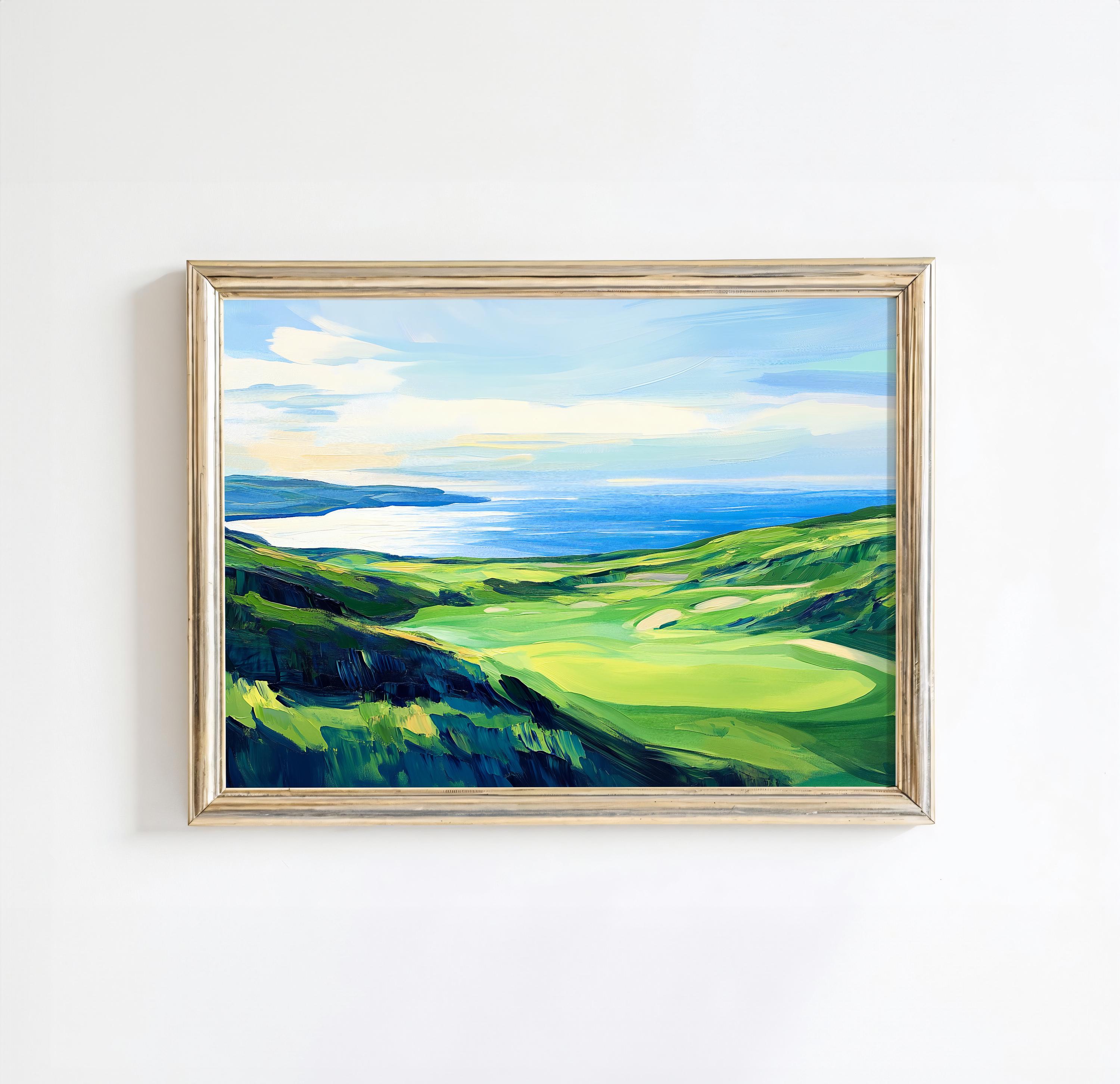 Abstract Golf Course Art Print | Office Wall Art | Printable Golf ...