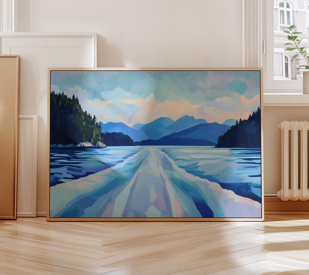 PNW Art Print | Ferry Print | Ocean Wall Art | Printable Nautical Wall ...