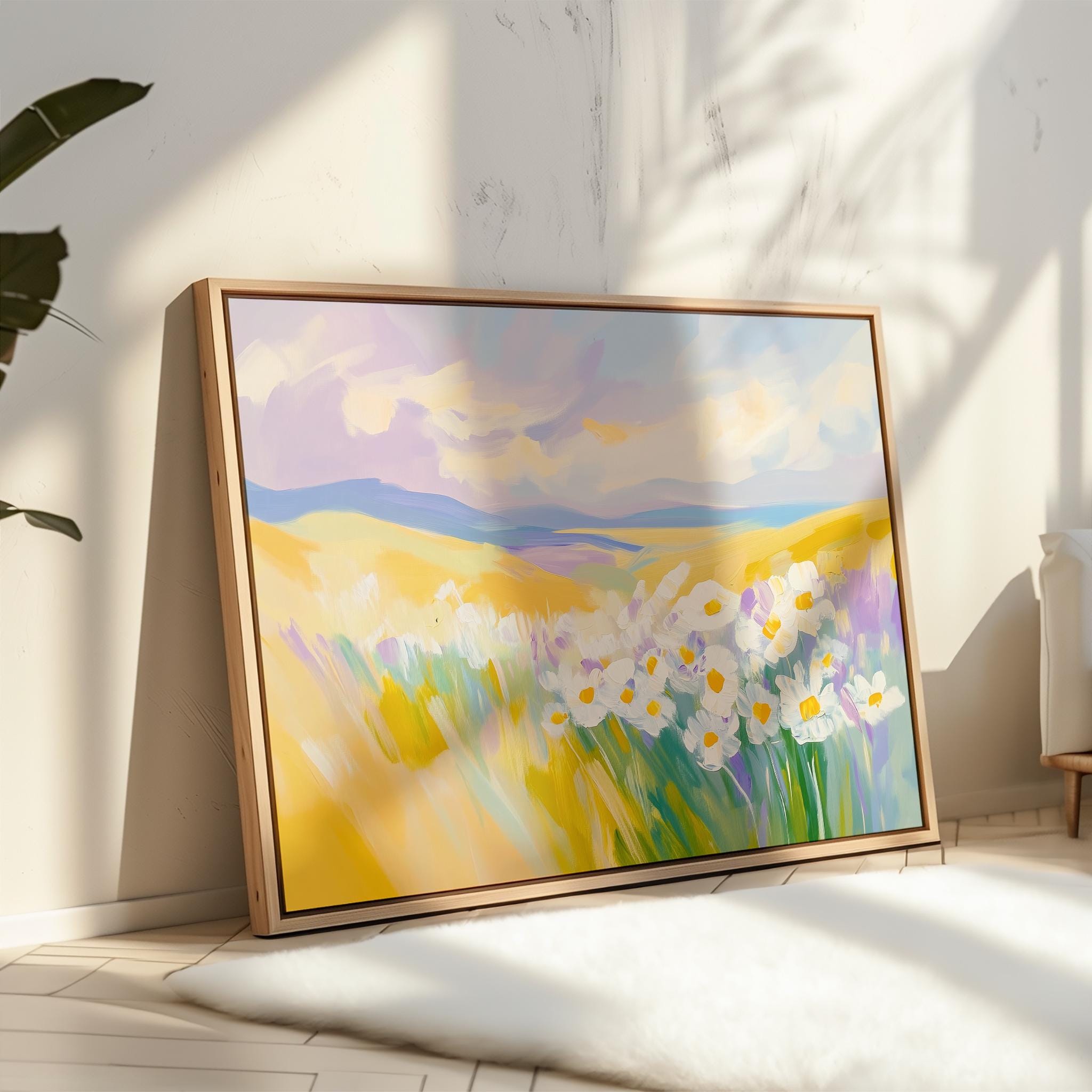 Colorful Daisy Painting | Spring Home Decor | Printable Floral Wall Art ...