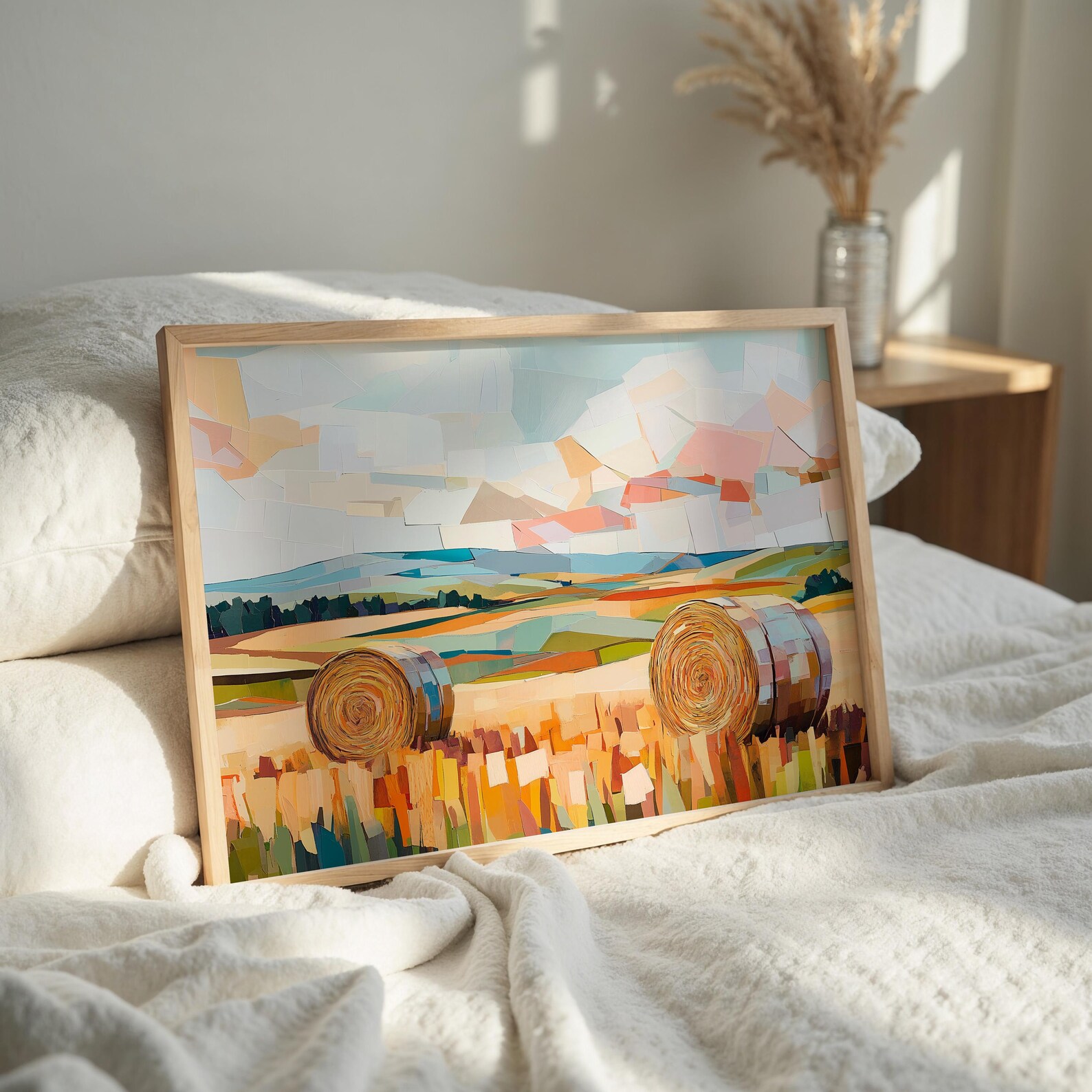 Hay Field Art Print | Colorful Rural Prairie Artwork | Country Hay ...
