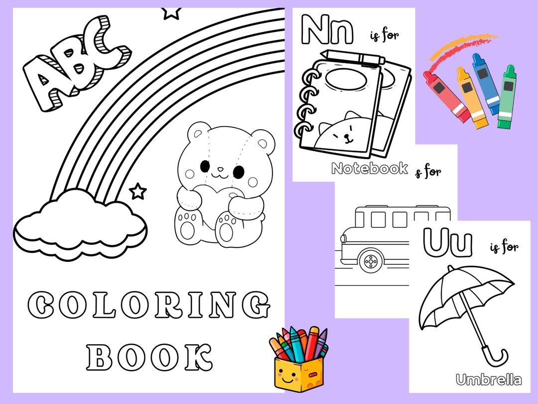 ABC Children Kids Adult Coloring Book Toodles Activity Printable PDF ...