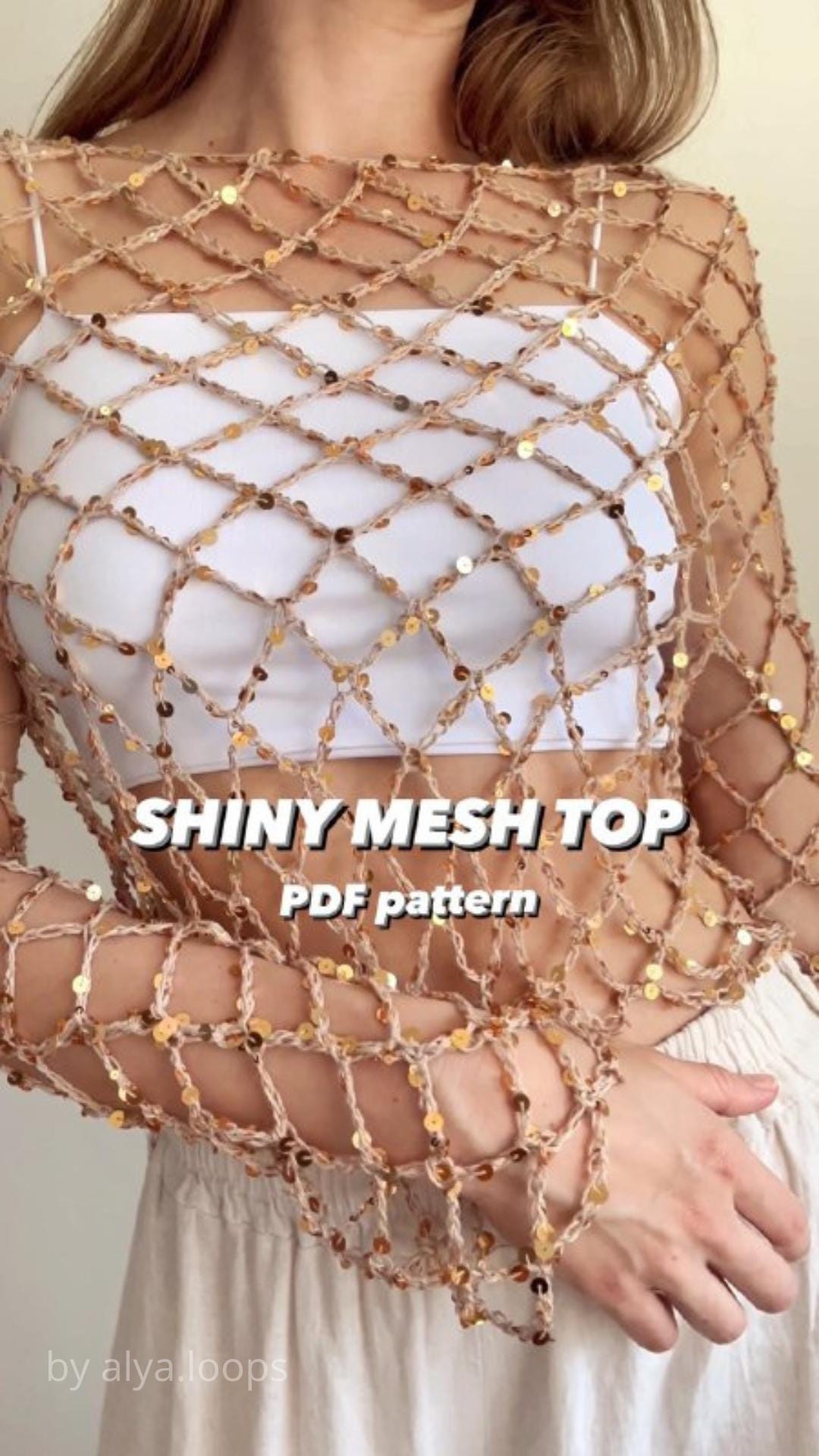 Crochet Sequin Mesh Top PDF Pattern Begginer-friendly - Etsy