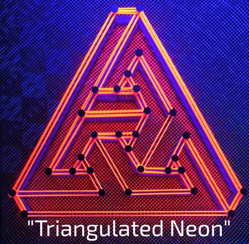 Triangulated Neon UV String Art Wall Hanging Sacred Geometry/impossible ...