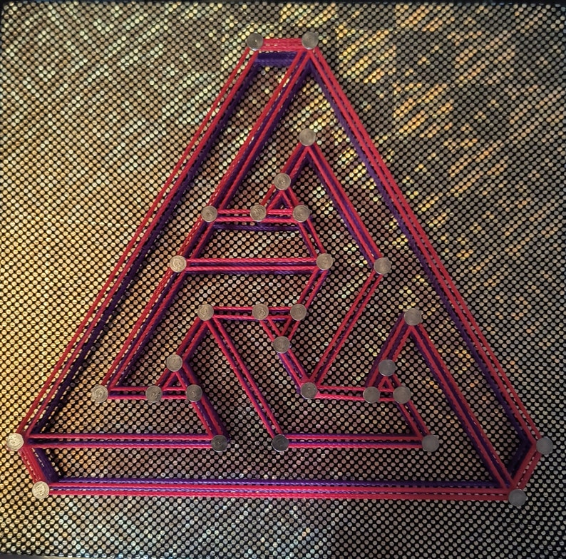 Triangulated Neon UV String Art Wall Hanging Sacred Geometry/impossible ...