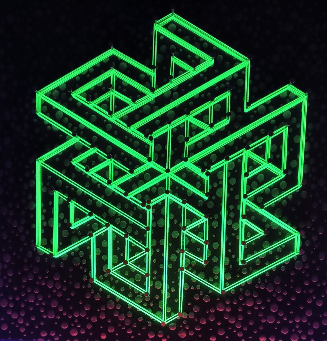 Impossible Hexagon Uv/blacklight String Art Wall Hanging - Etsy