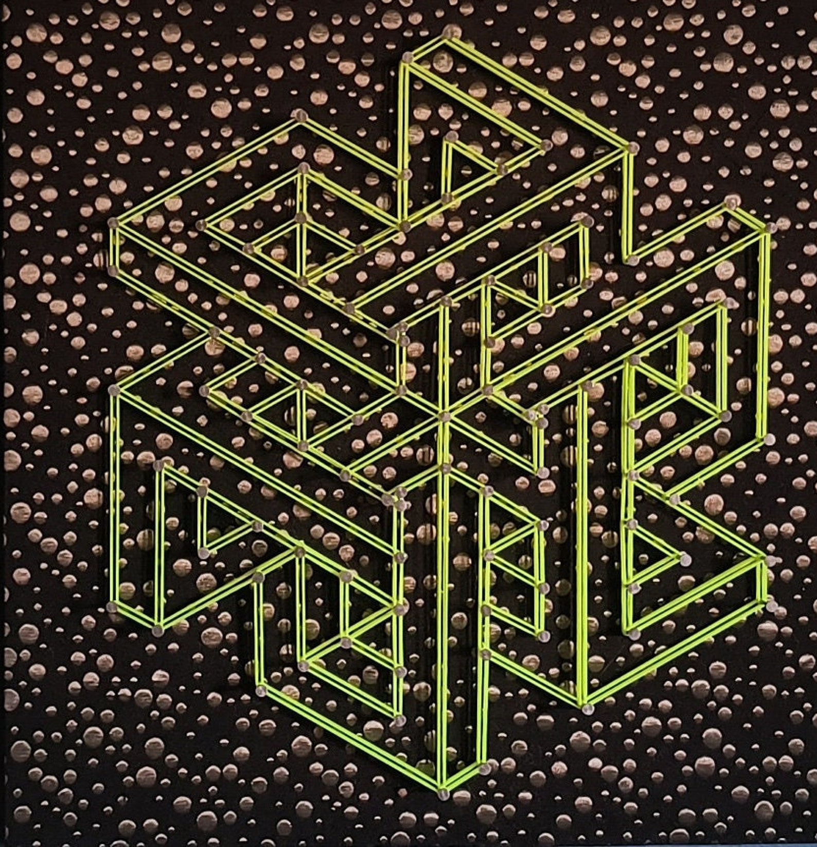 Impossible Hexagon Uv/blacklight String Art Wall Hanging - Etsy