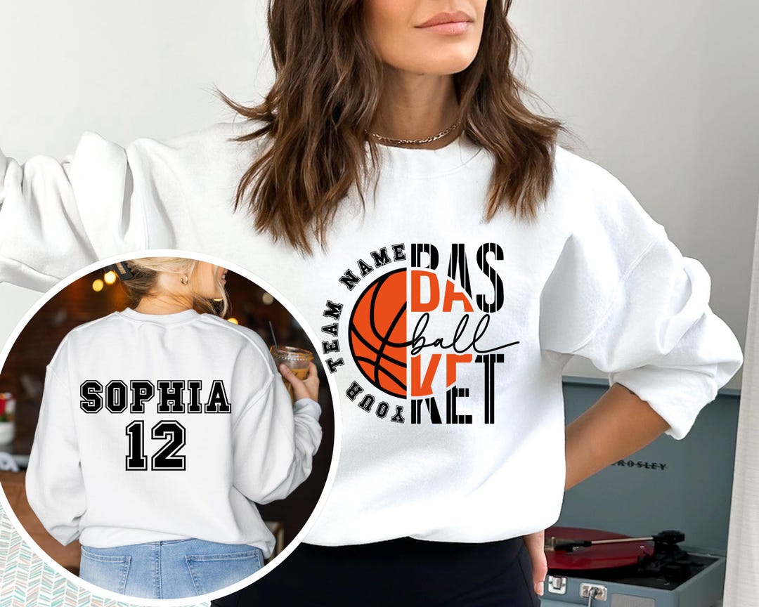 Personalized Basketball Team Mascot Sweatshirt, Custom Basketball Mom ...