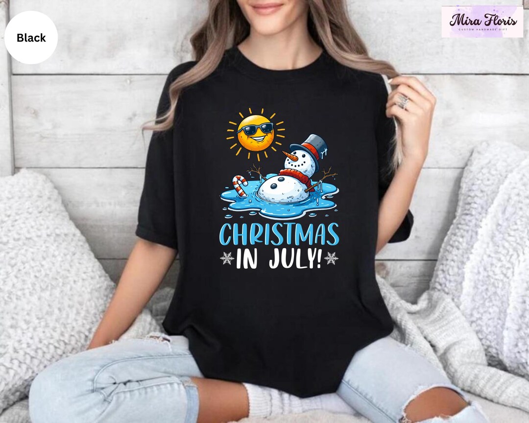 Snowman in July Shirt, Christmas in July Shirt, Tropical Christmas ...