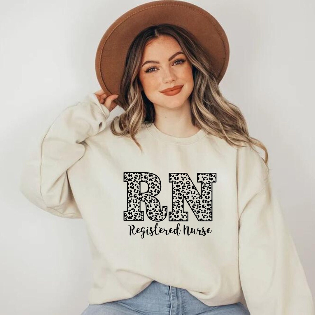 Registered Nurse Womens Sweatshirt, Leopard RN Sweatshirt, RN ...