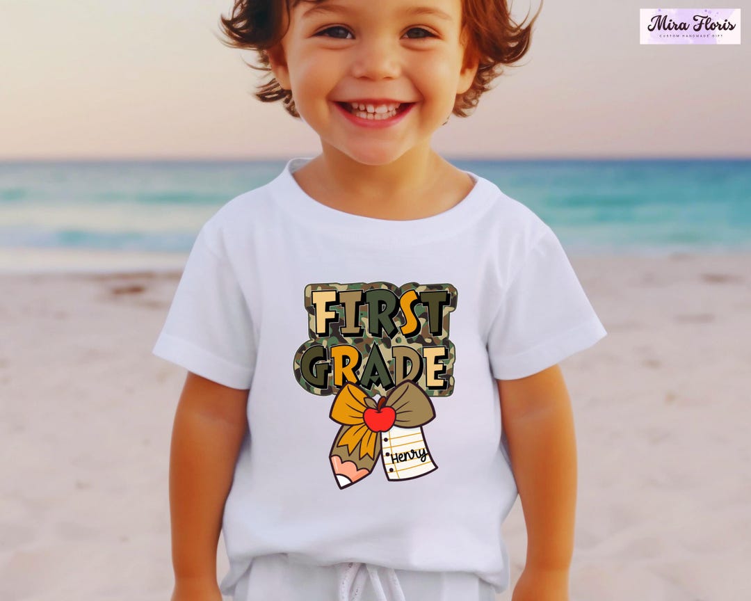 Personalized First Grade Shirt, Pencil Bow, Back to School Tee - Etsy