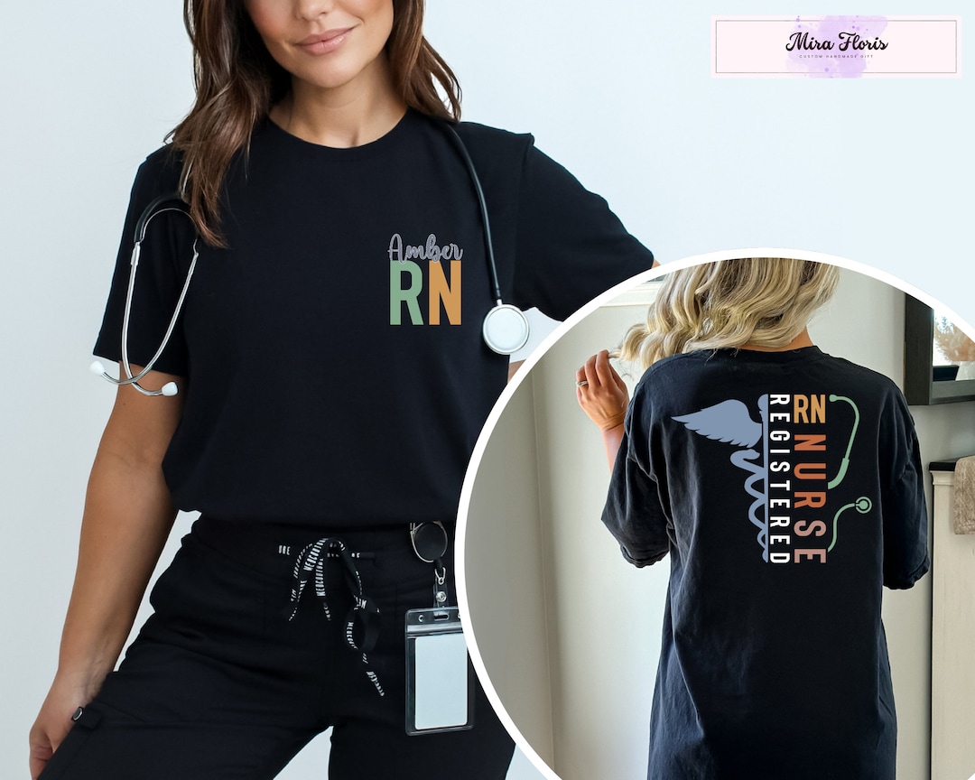 Custom Name Registered Nurse Shirt, Personalized RN Tee - Etsy