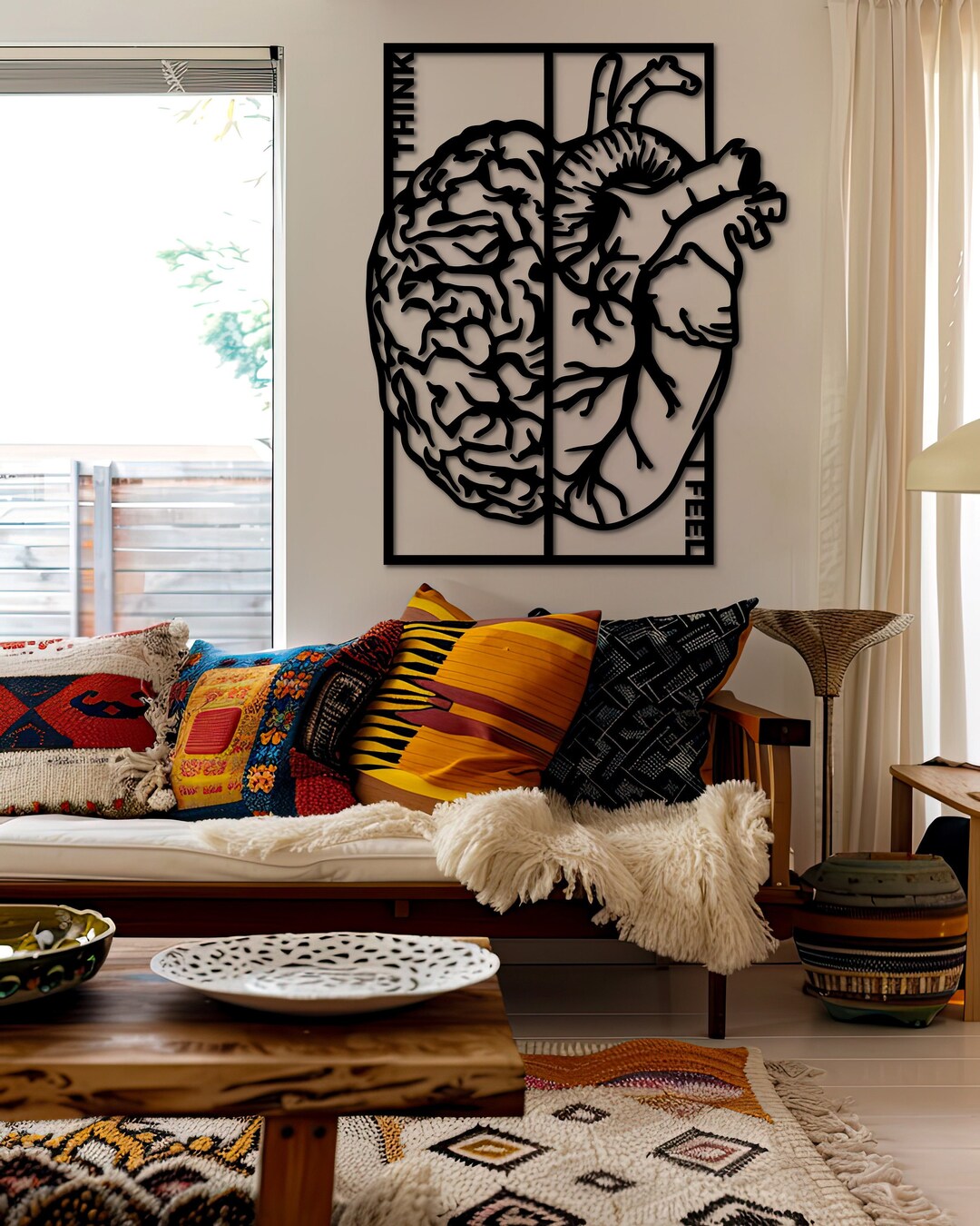 Heart and Brain Wall Art, Medical Office Wall Decor, Anatomical Heart ...