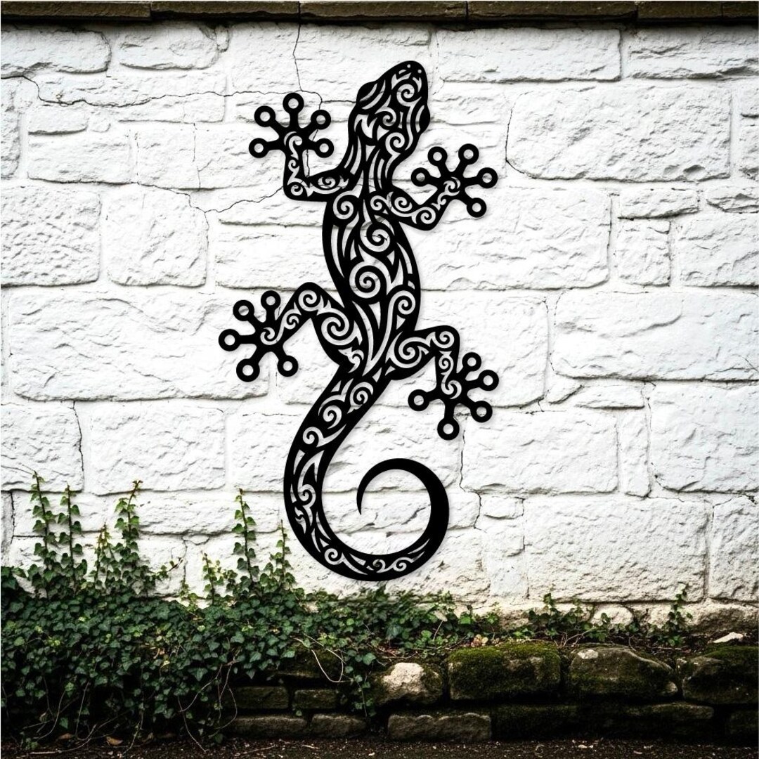 Gecko Metal Wall Art, Lizzard Metal Wall Decor, Gecko Wall Decor ...