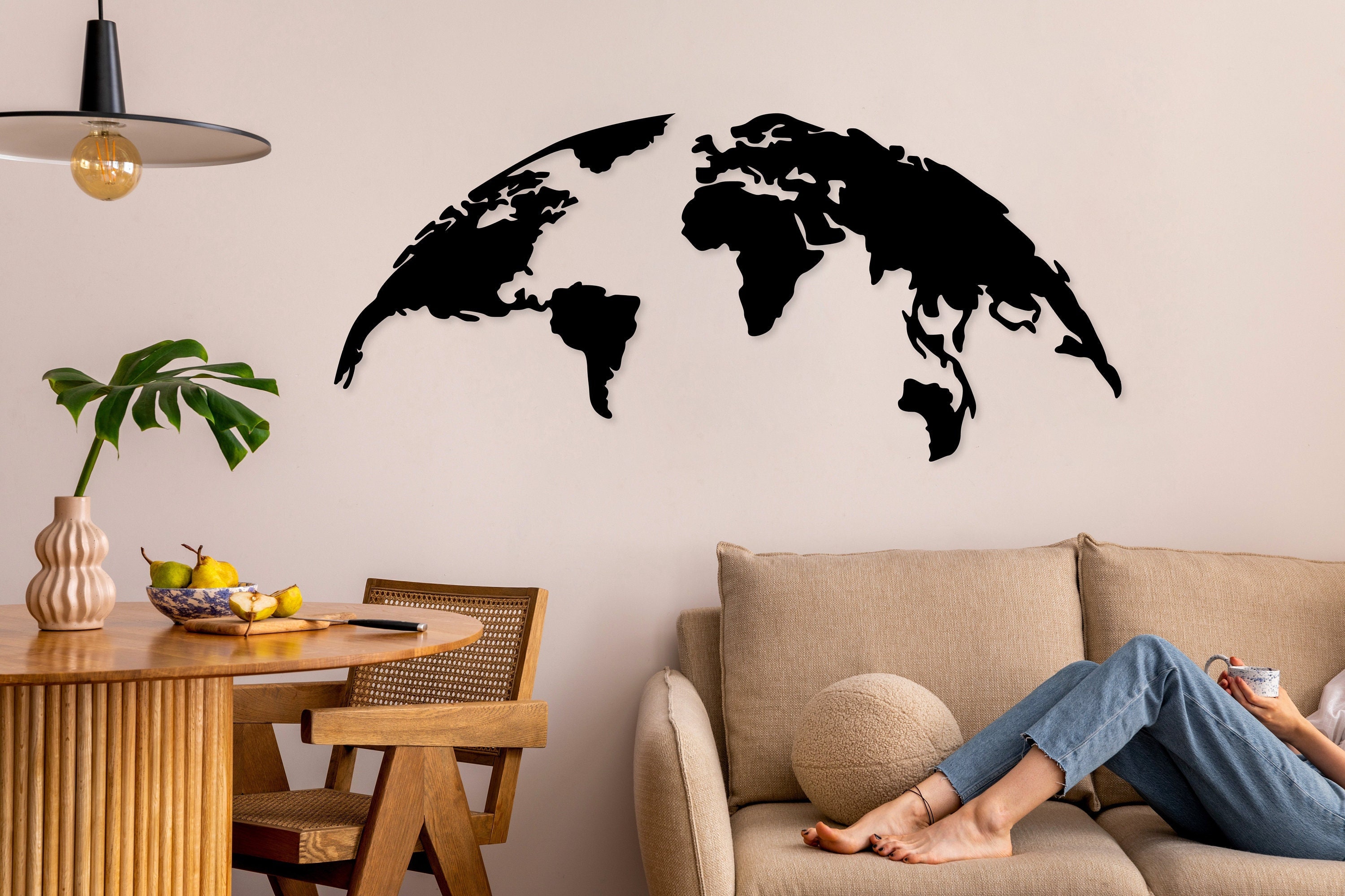 World Map Wall Art, Metal World Map Sign, Map Metal Wall Art, World Map ...
