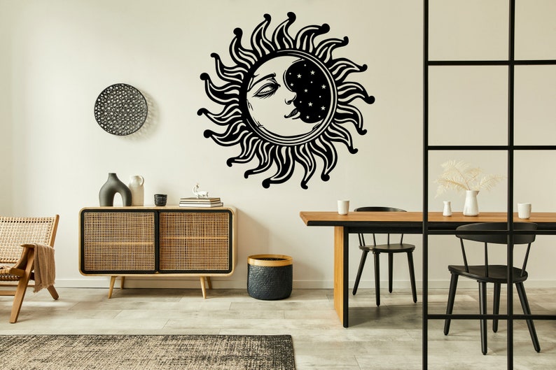 Sun and Moon Metal Wall Decor, Sun and Moon Decor, Boho Metal Wall Art ...