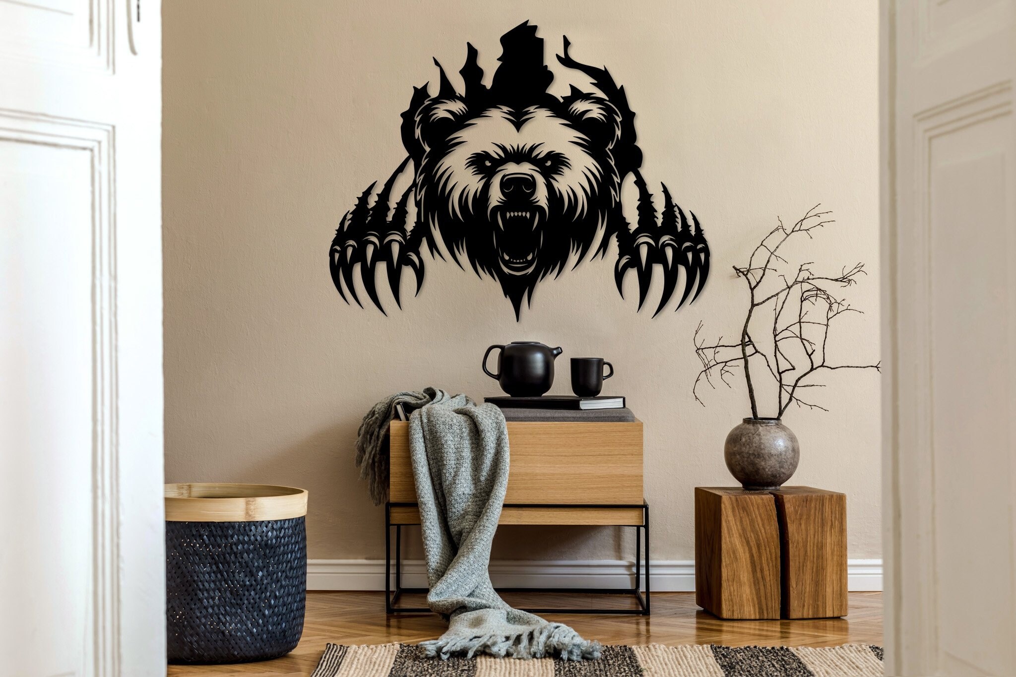 Wild Bear Metal Wall Art, Bear Wall Decor, Bear Gifts, Metal Wall Decor ...