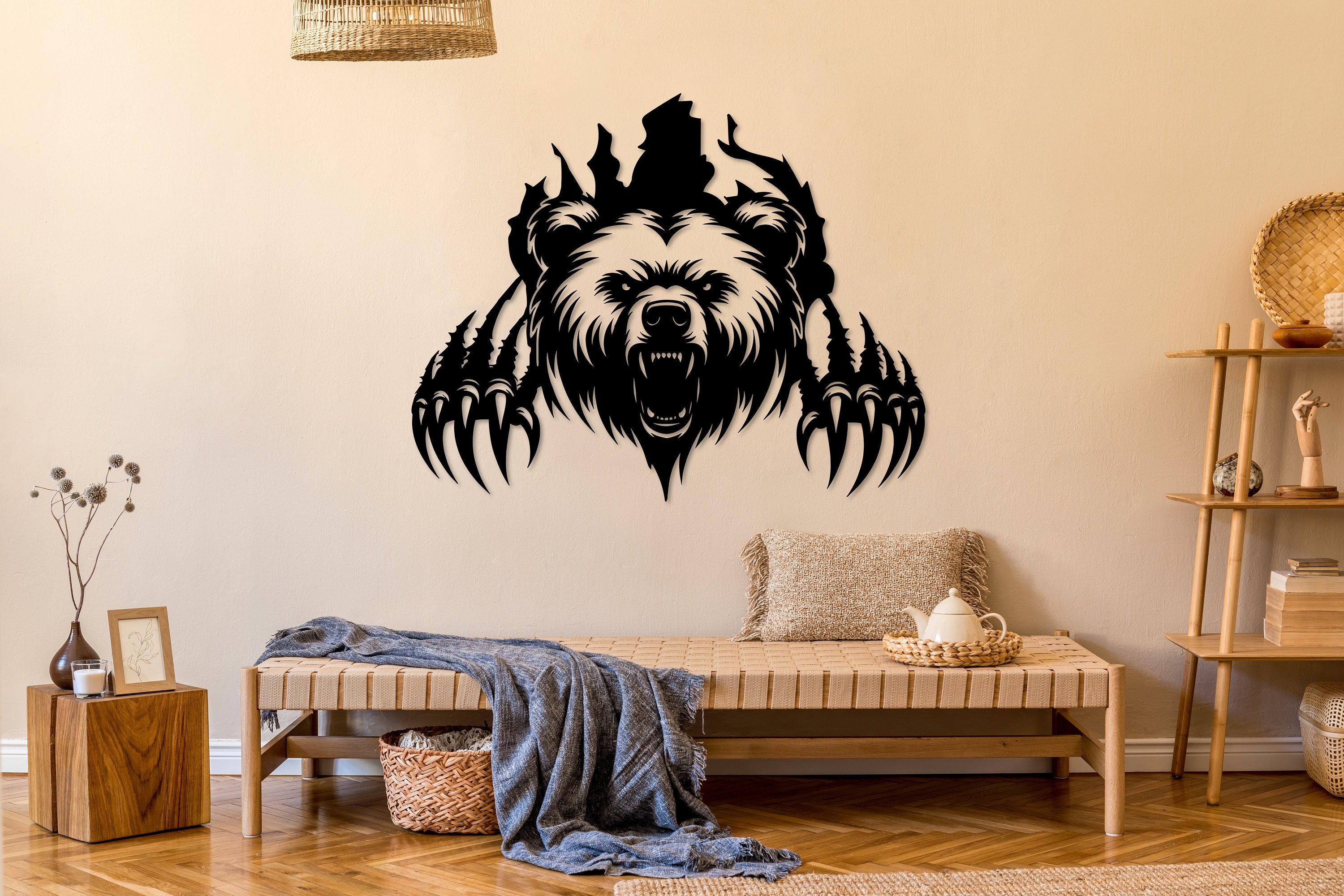 Wild Bear Metal Wall Art, Bear Wall Decor, Bear Gifts, Metal Wall Decor ...