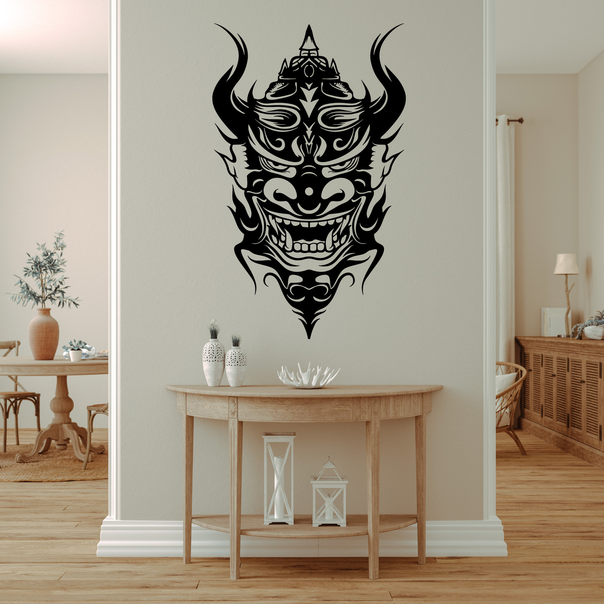 Japanese Hannya Mask Wall Art, Japanese Wall Art, Japanese Wall Decor ...