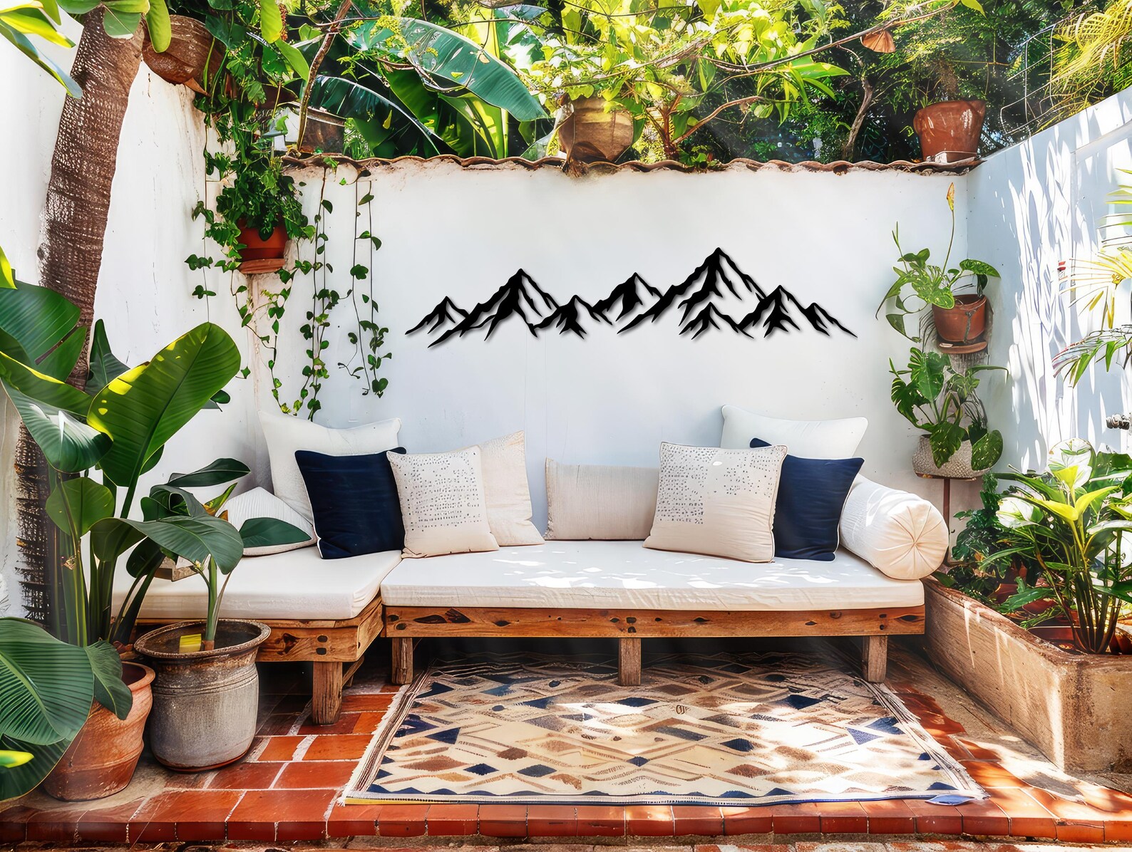 Mountain Metal Wall Decor, Mountain Wall Decor, Mountain Ranges View ...