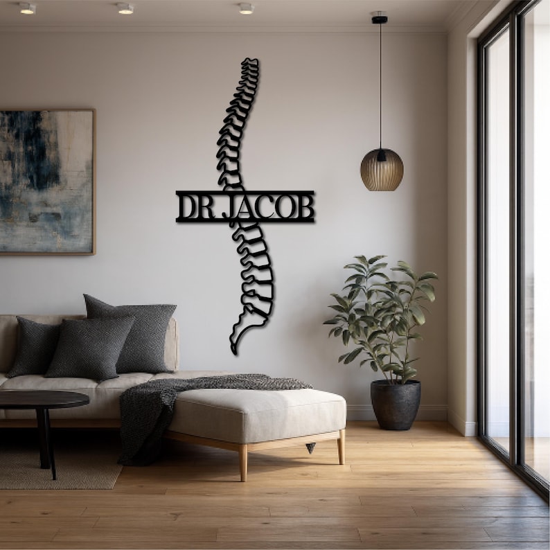 Personalized Chiropractic Metal Wall Decor, Spine Wall Decor ...