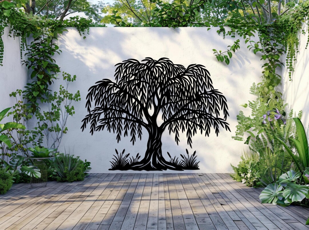Willow Tree Metal Decor, Tree Metal Wall Art, Willow Tree Metal Sign ...