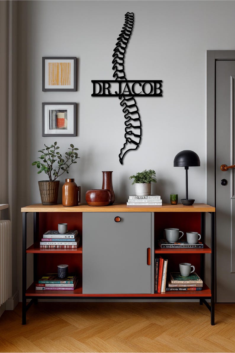 Personalized Chiropractic Metal Wall Decor, Spine Wall Decor ...
